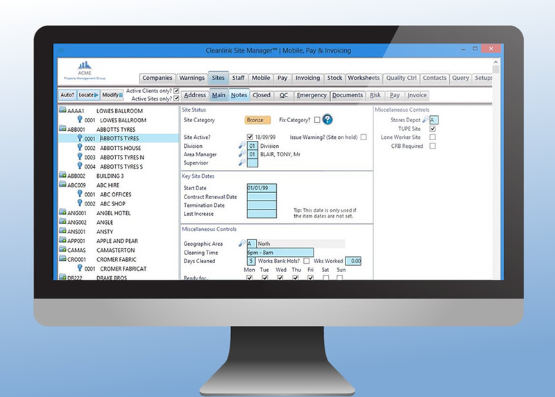 CleanLink Site-Based Business Management Software Products | CleanLink Ltd